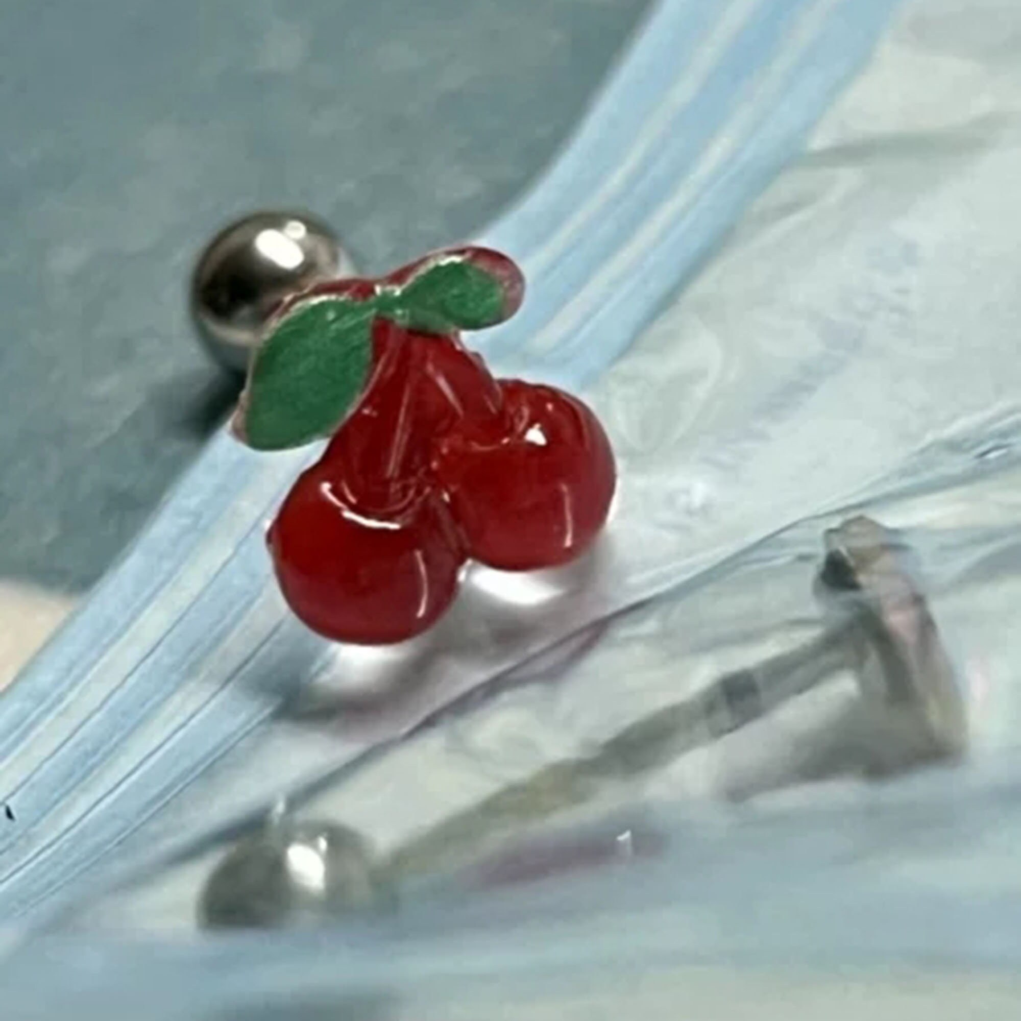 Cute Cherry Tongue Studs, Resin Fruit Tongue Barbell, Cute Fruit Titanium Steel Tongue Stud, Red ...