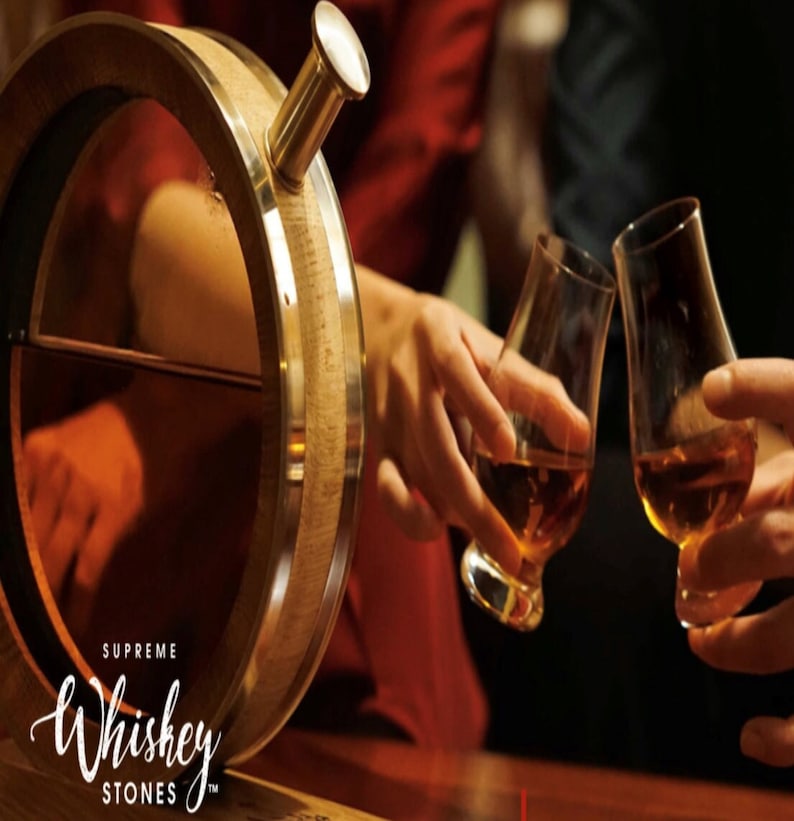 Handcrafted Vintage Oak Whiskey Barrel Decanter Fast Aging Effect for ...