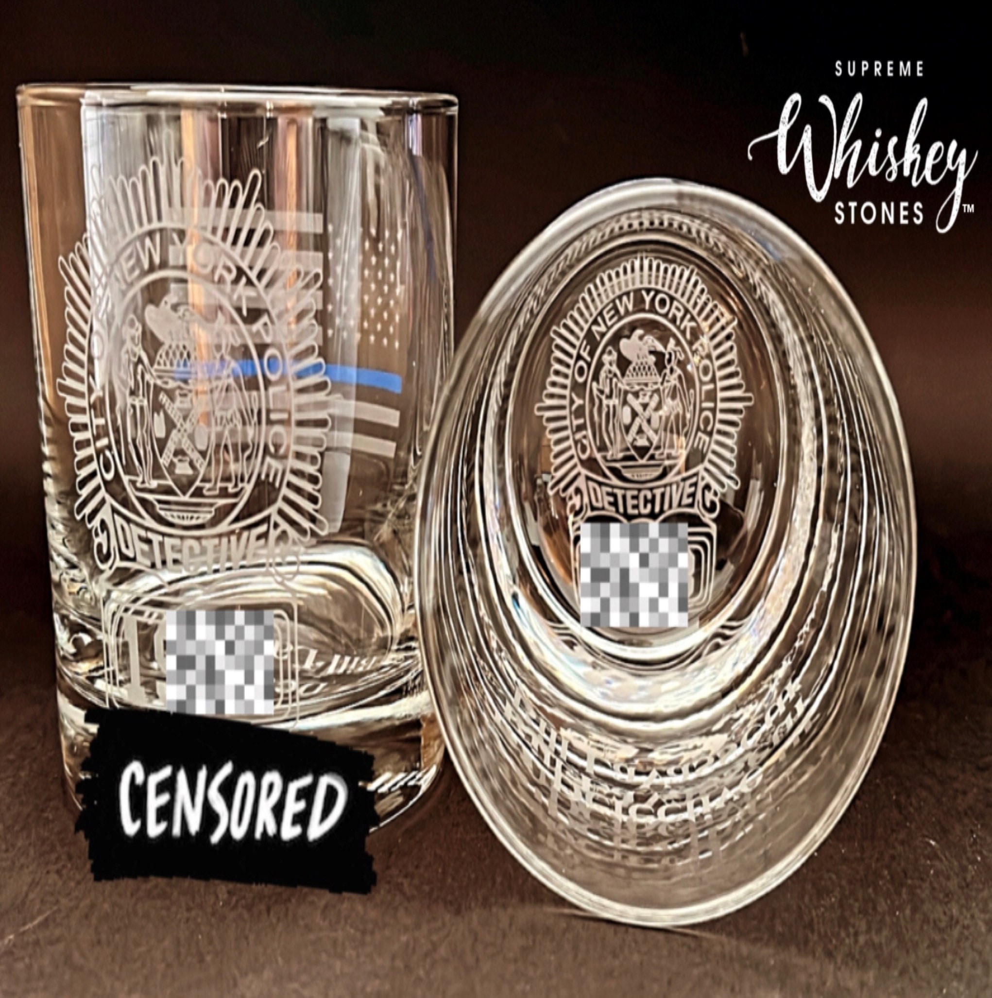 Personalized Thin Blue Line Whiskey Glass – Engraved Police Gift - Etsy