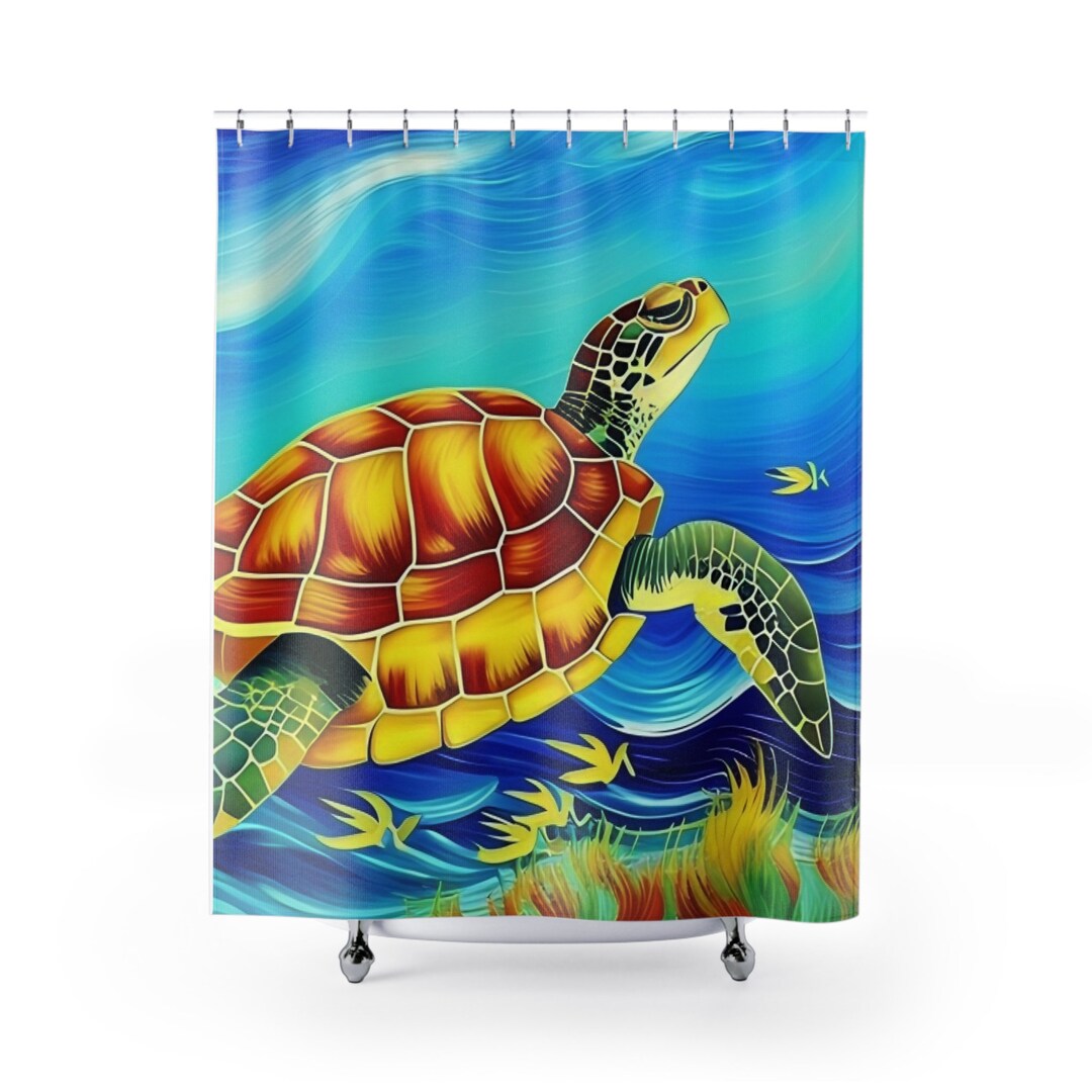 Sea Turtle Shower Curtain - Etsy