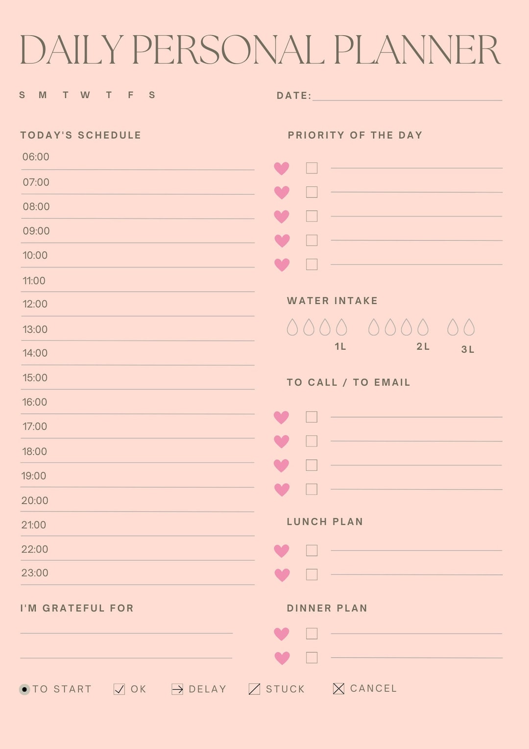 Daily Personal Planner - Etsy