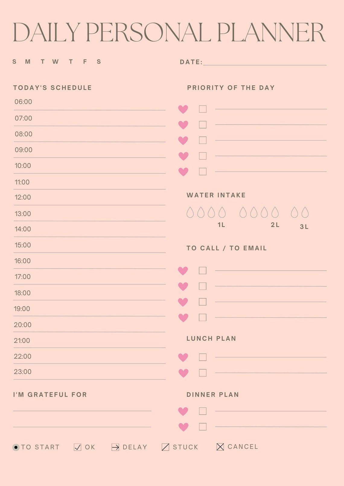 Daily Personal Planner - Etsy