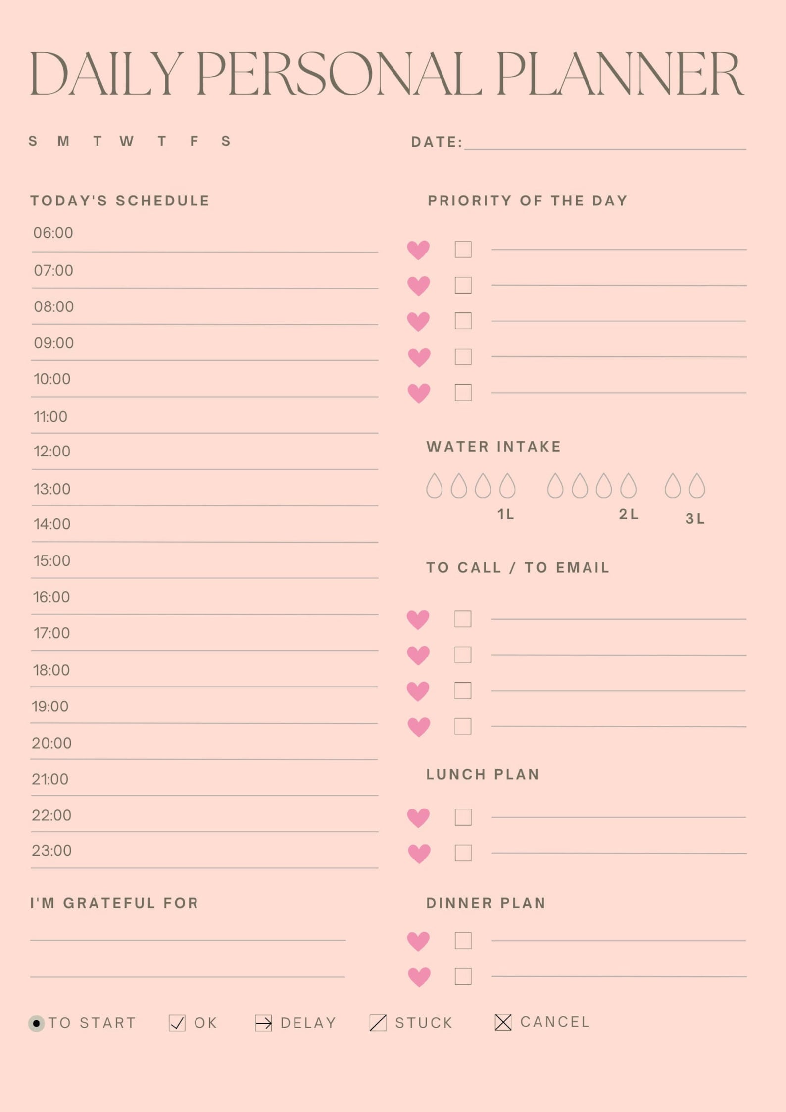 Daily Personal Planner - Etsy