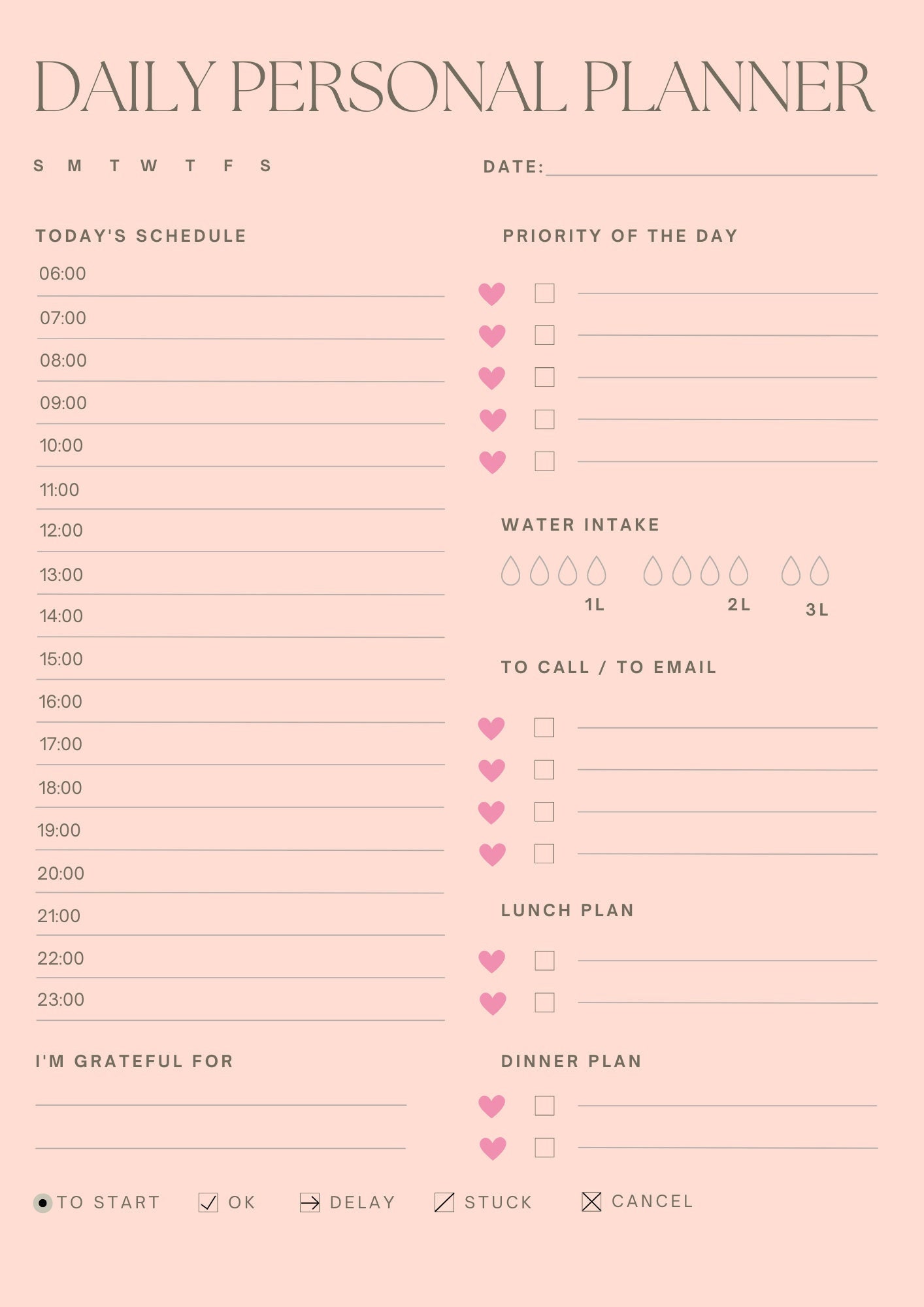 Daily Personal Planner - Etsy