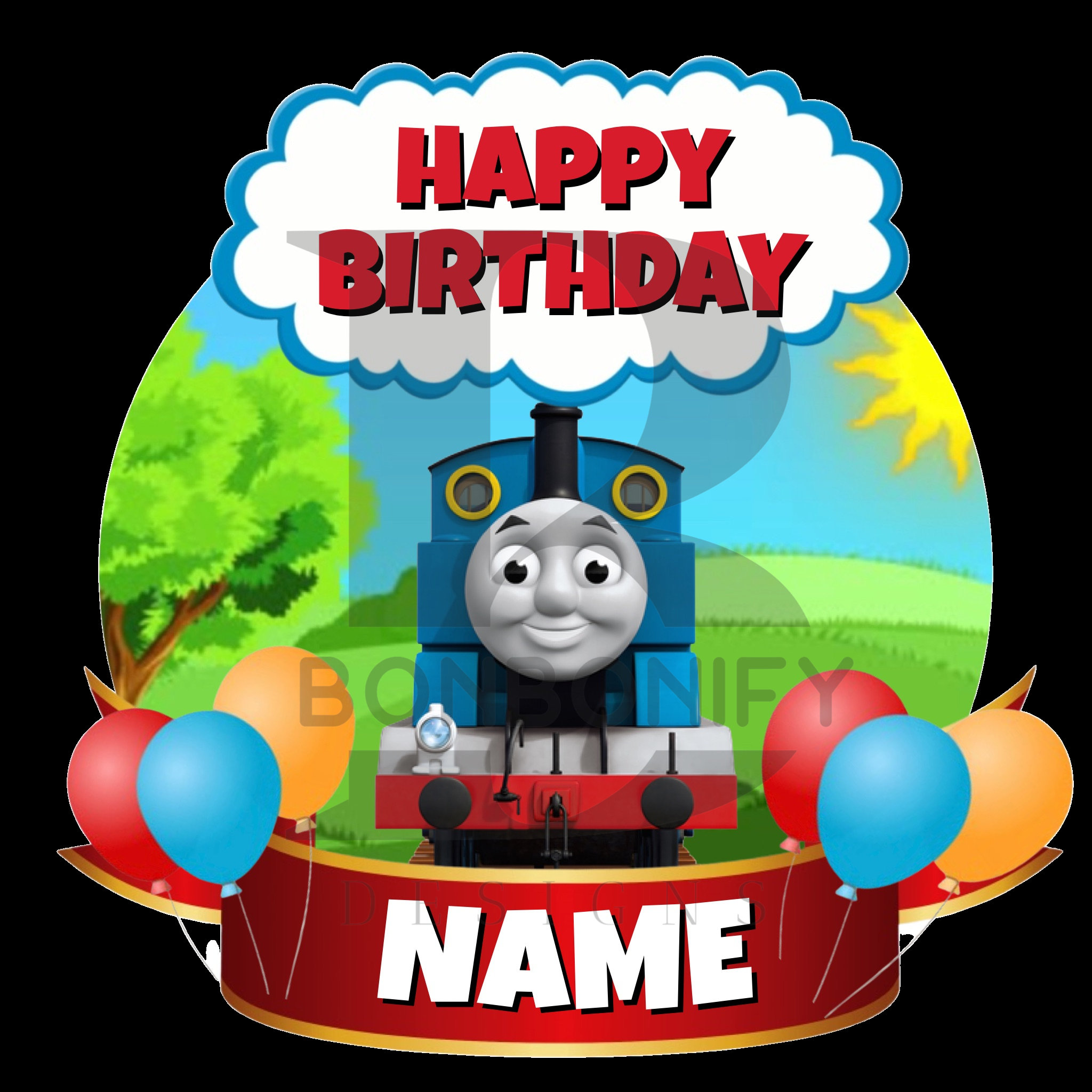 Thomas the Train Happy Birthday. Digital Download. PNG File. - Etsy UK