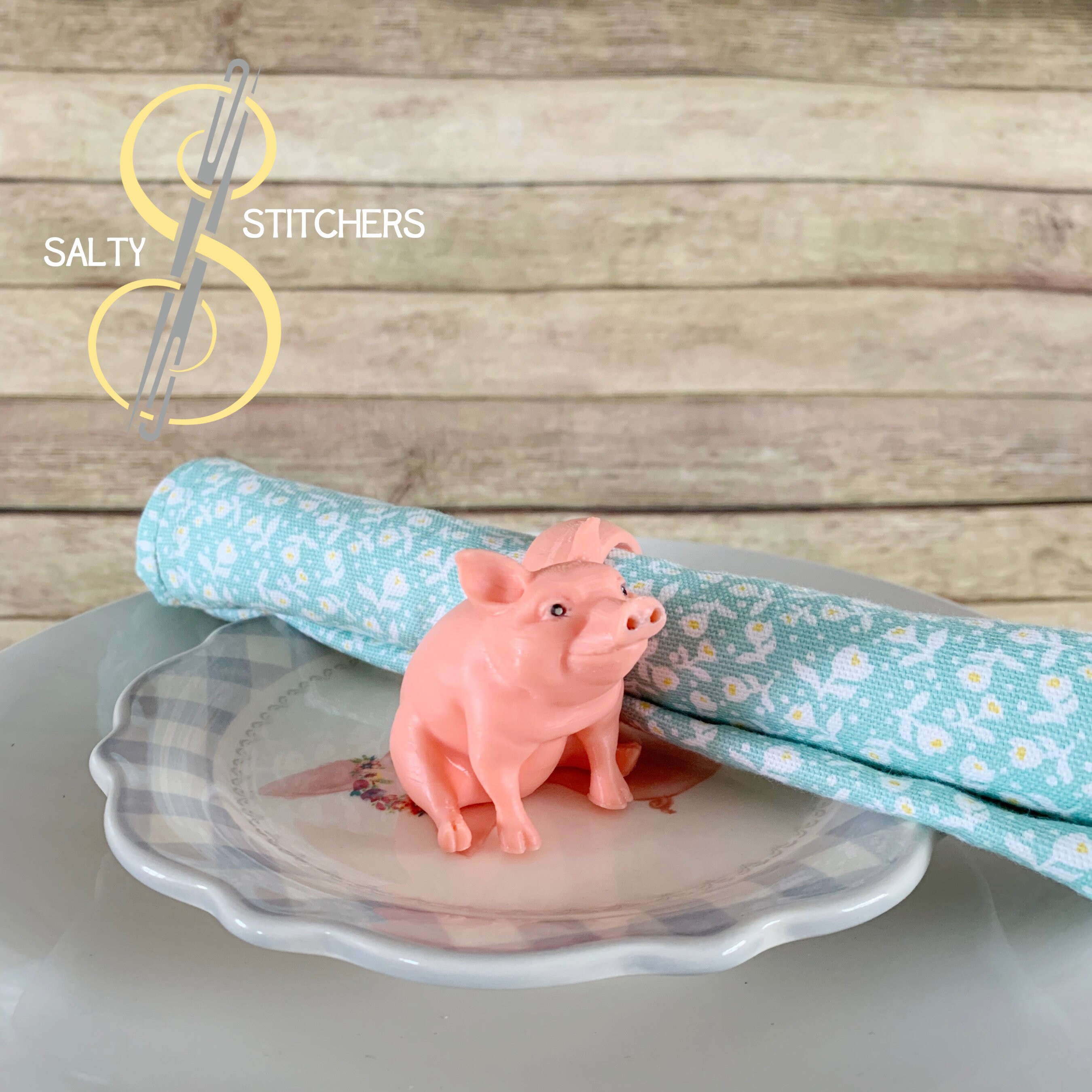 3D Printed Hand Painted Farmhouse Pig Napkin Ring Pig Lover Gift Idea ...