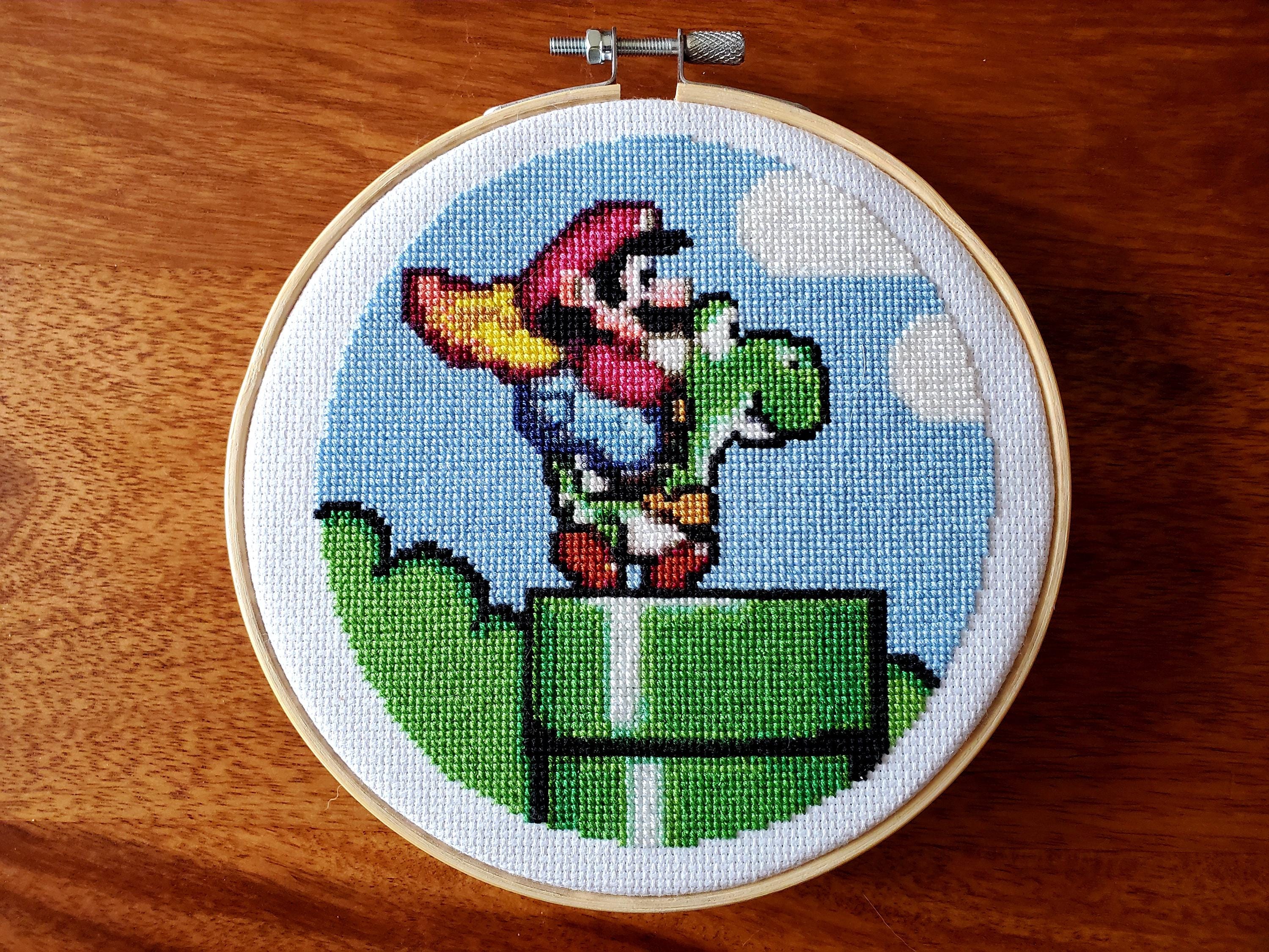 Mario and Yoshi Cross Stitch Pattern, Video Game Cross Stitch Pattern ...