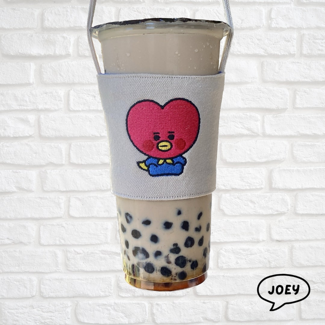 Baby Tata Bubble Tea Cup Holder Boba Tea Sleeve Reusable Cup Carrier ...