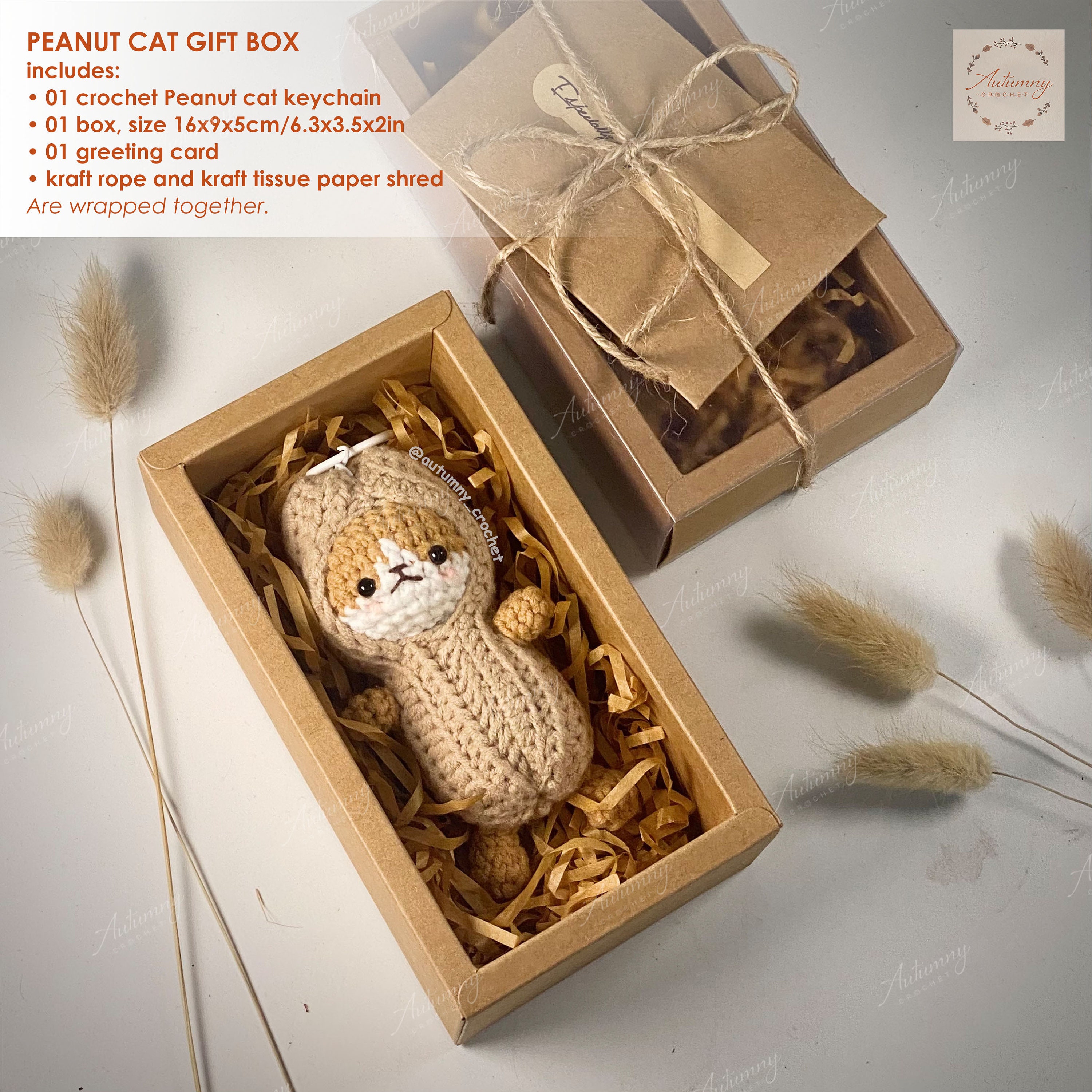 Crochet Peanut Cat Crochet Keychain Amigurumi Keychain - Etsy