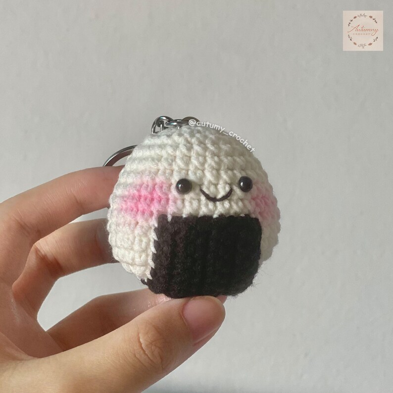 Crochet Rice Ball Keychain, Amigurumi Keychain, Gift, Bag Charm - Etsy