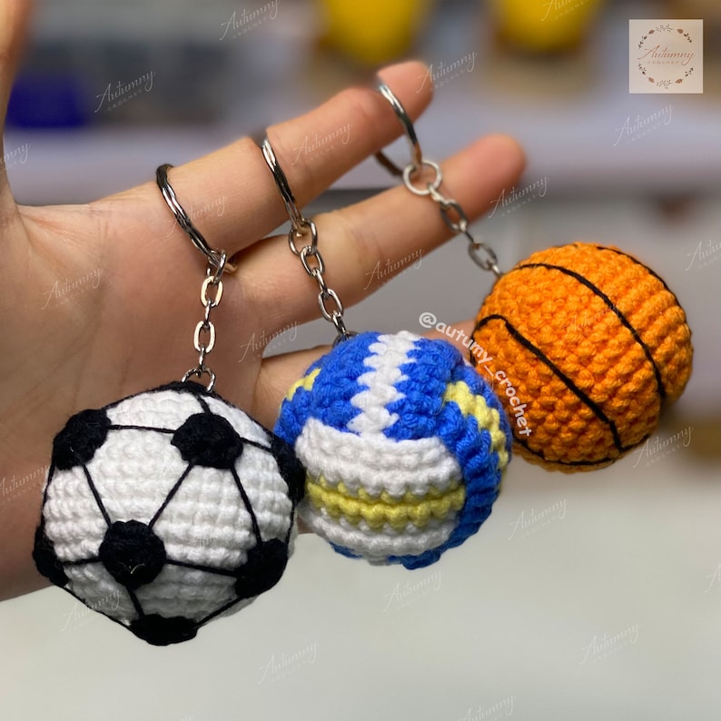 Crochet Sport Balls Keychain Amigurumi Keychain Handmade - Etsy