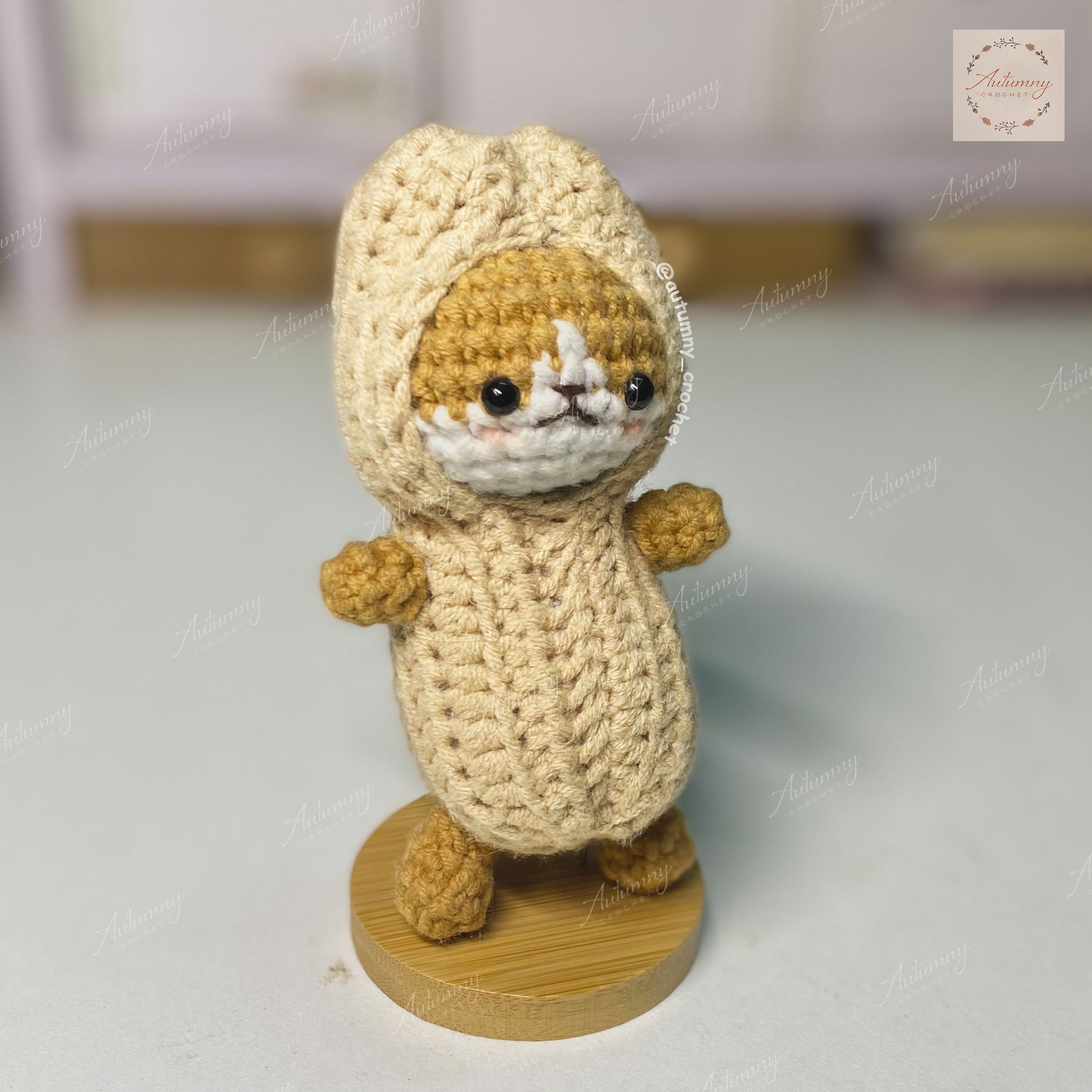 Crochet Peanut Cat Crochet Keychain Amigurumi Keychain - Etsy