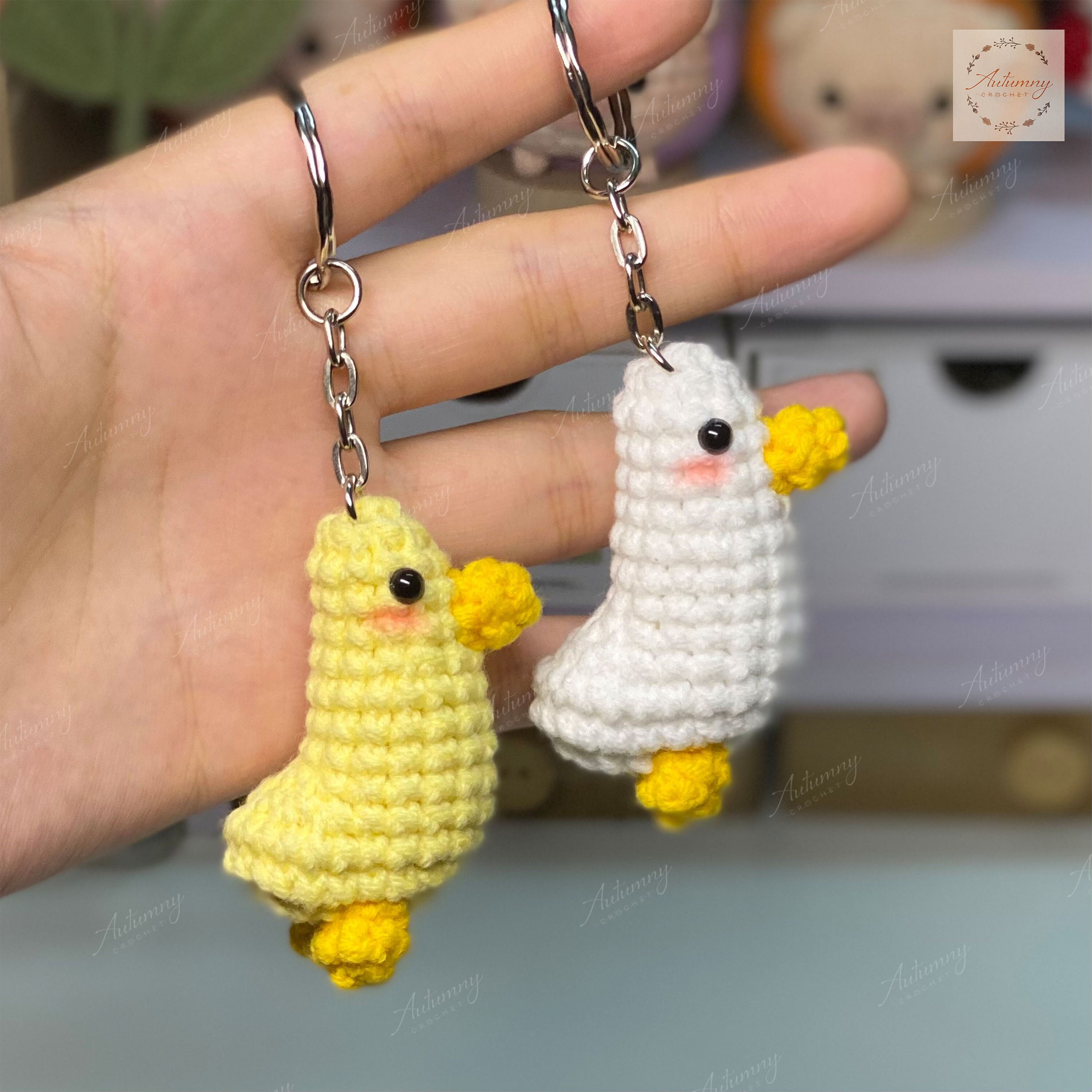 Crochet Mini Ducks Keychain Amigurumi Keychain Birthday - Etsy