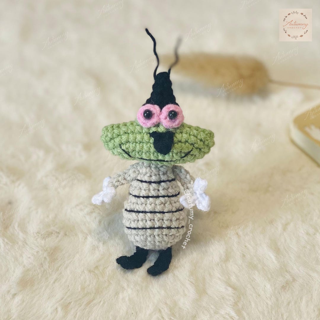 Crochet Tall Cockroach Keychain, Crochet Cats and Cockroaches ...