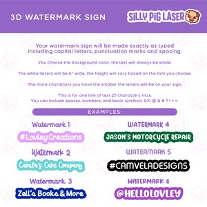 3D Watermark Sign, Photography Watermark, Business Social Signs ...