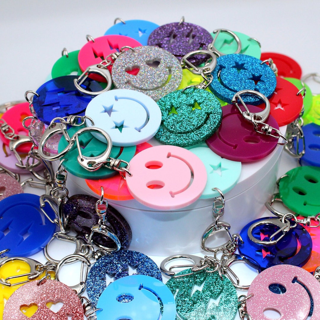 Mystery Keychains, Blind Bag, Grab Bag, Smiley Face Keychain, Retro ...