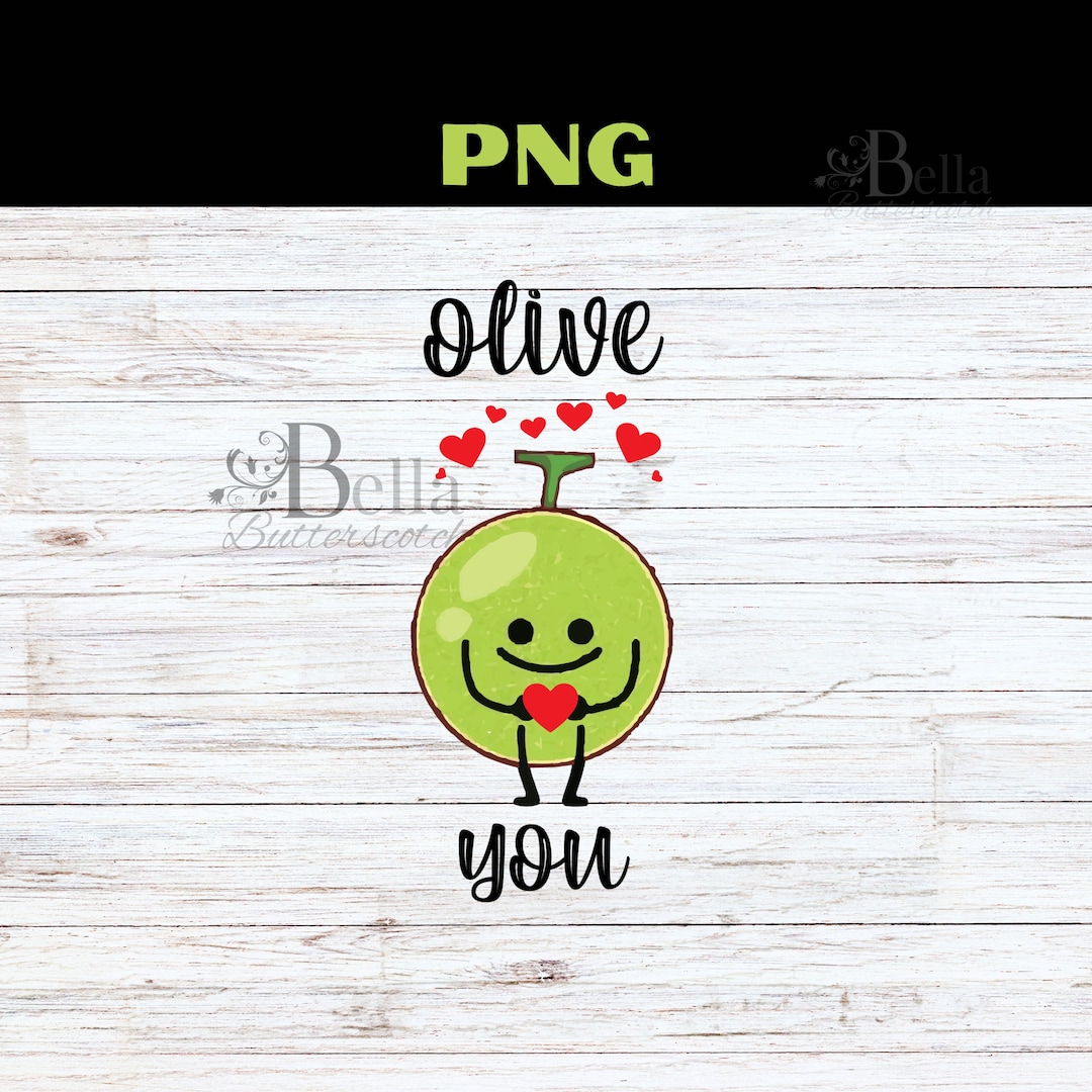Olive You PNG Cute Retro Olive Valentine Digital I Love You - Etsy