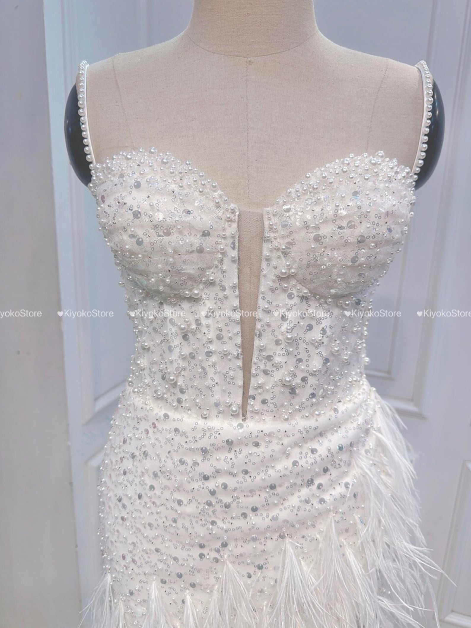Sexy Short Wedding Dress. Wedding Dress Decorated With Beads and ...