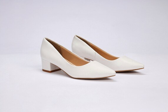 Simple White Wedding Shoes