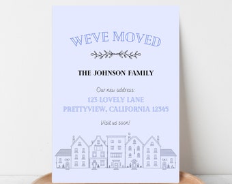 Editable Tropical Moving Card, Downloadable Card, DIY Note Card, Moving ...