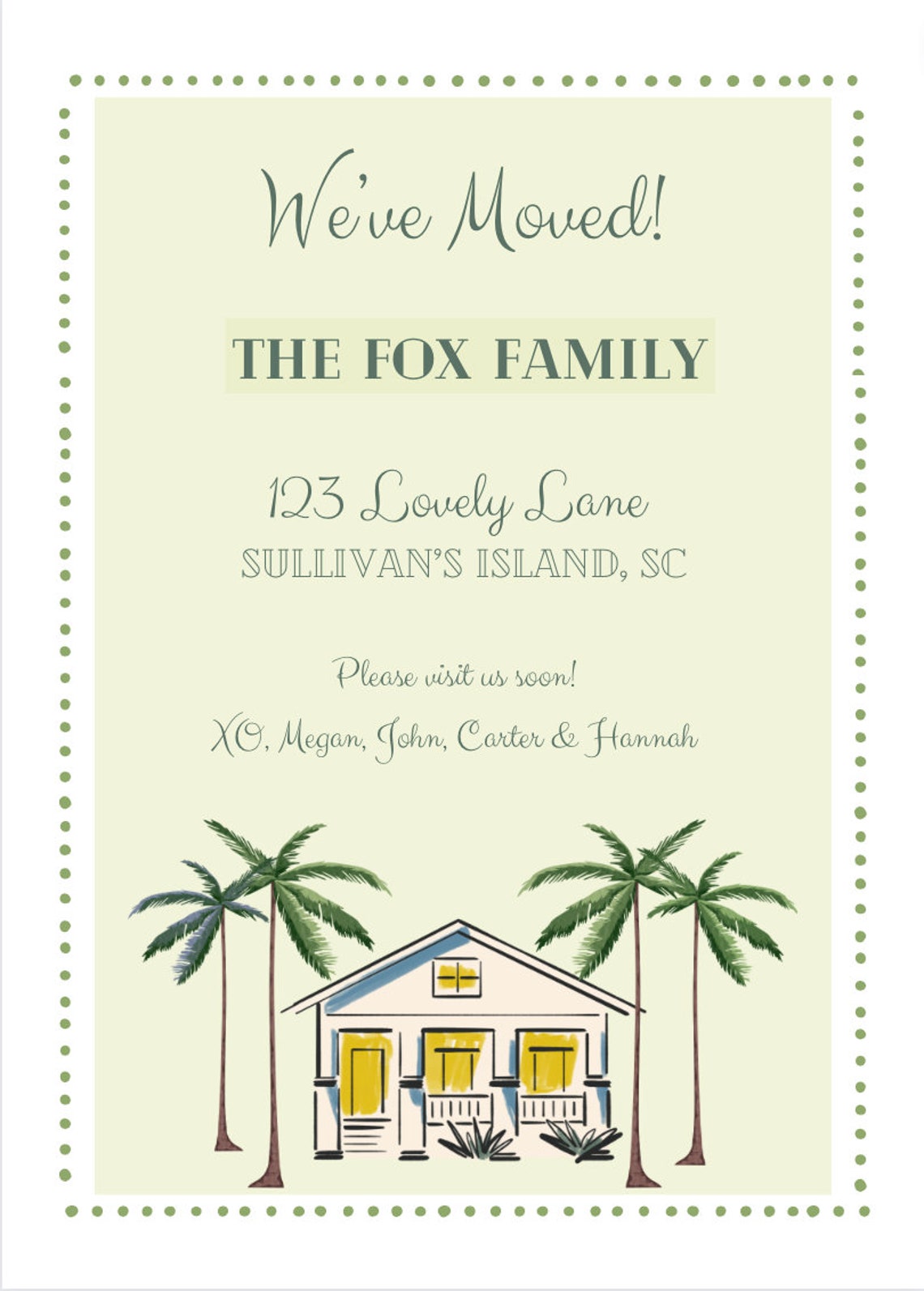 Editable Tropical Moving Card, Downloadable Card, DIY Note Card, Moving ...