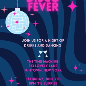Editable Disco Birthday Party Invitation, Birthday Invite, Disco ...