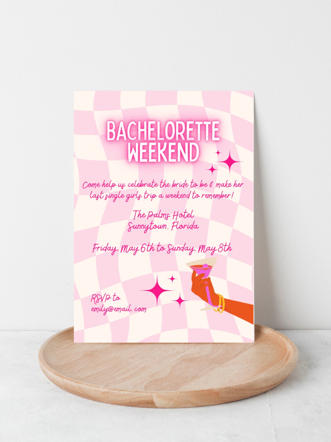 Editable Funky Bachelorette Invitation, Bachelorette Invite ...