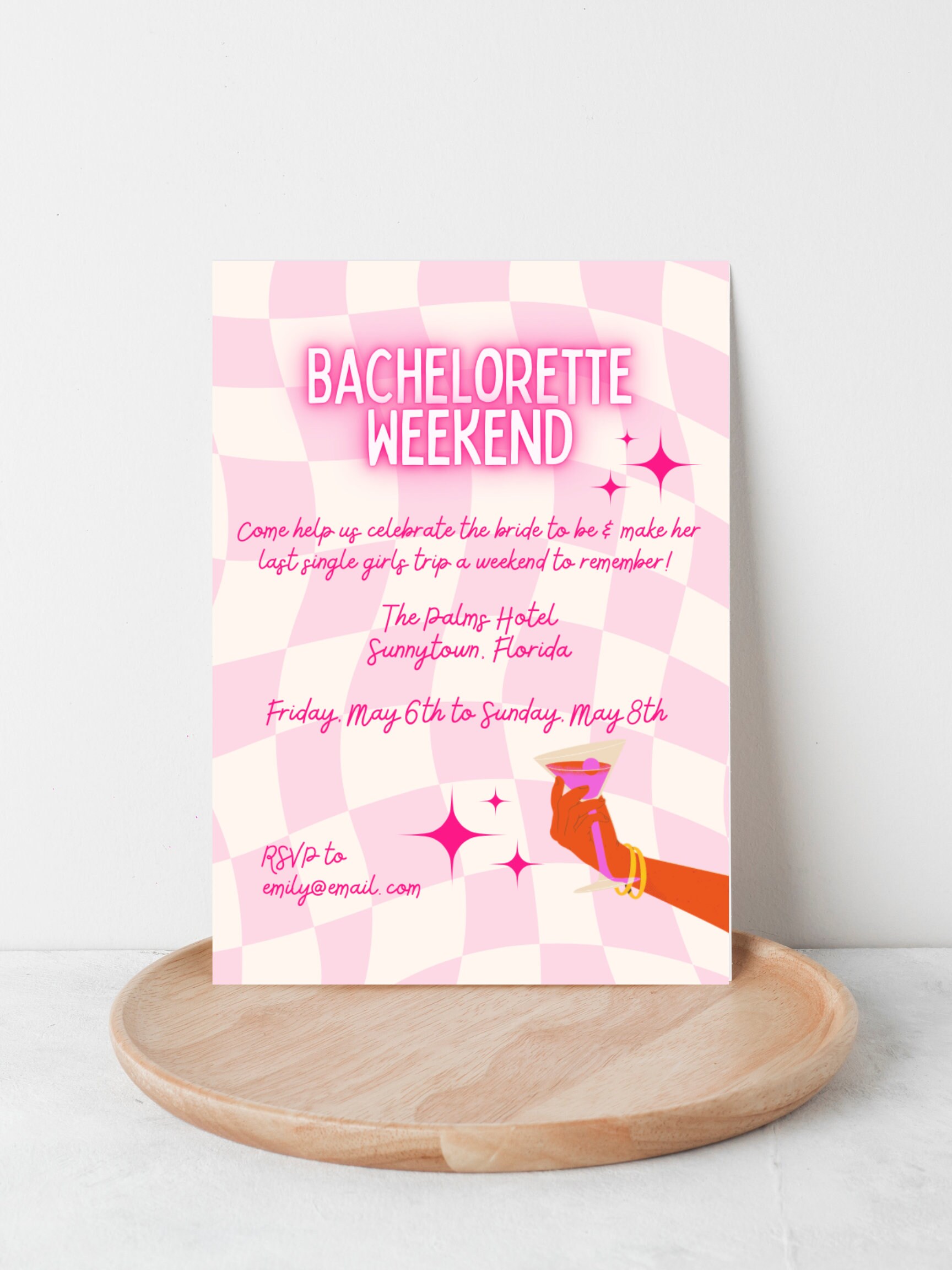 Editable Funky Bachelorette Invitation, Bachelorette Invite ...