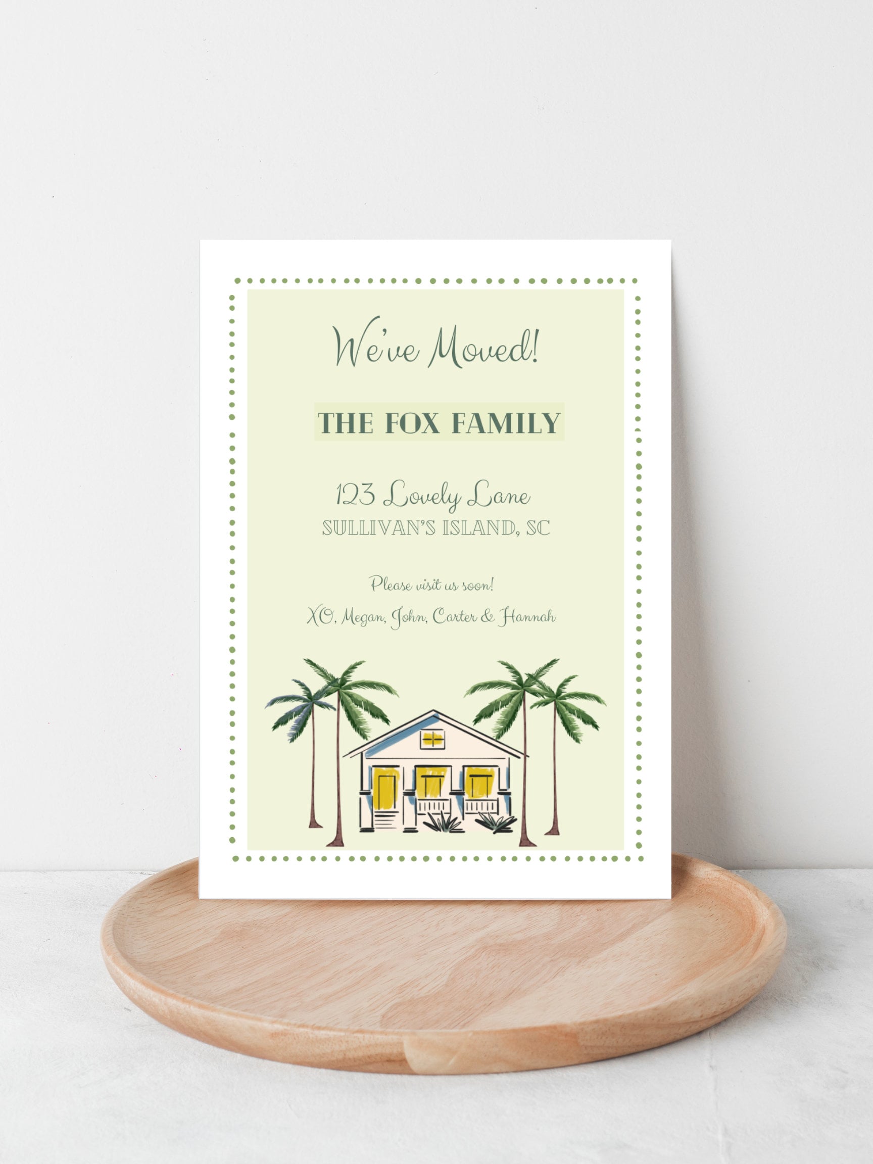 Editable Tropical Moving Card, Downloadable Card, DIY Note Card, Moving ...