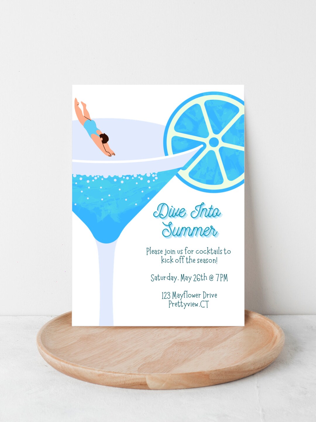 Editable Summer Cocktail Party Invitation, Pool Party Invite, Summer ...