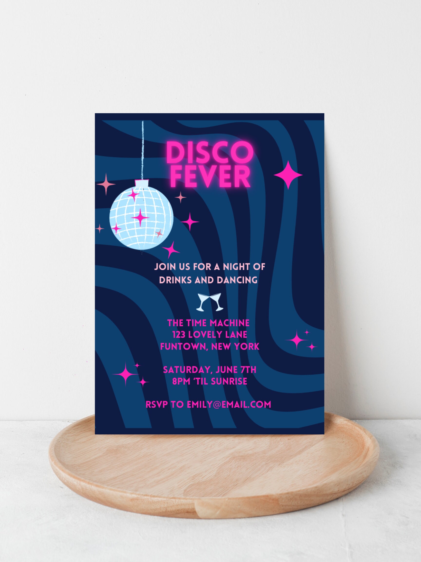 Editable Disco Birthday Party Invitation, Birthday Invite, Disco ...