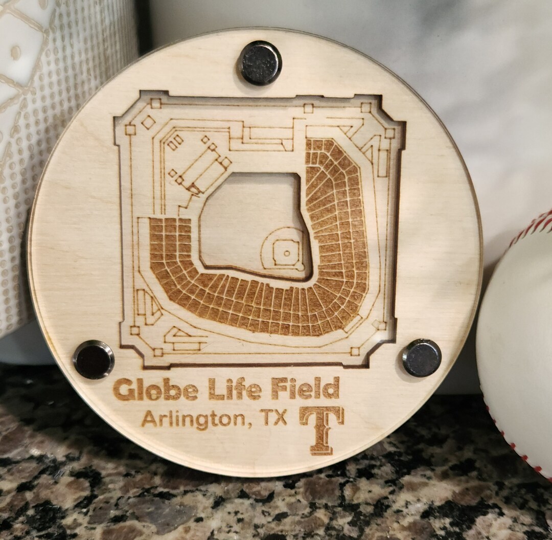 Globe Life Field Stadium Texas Rangers Custom MLB Coaster 3D Wood and ...