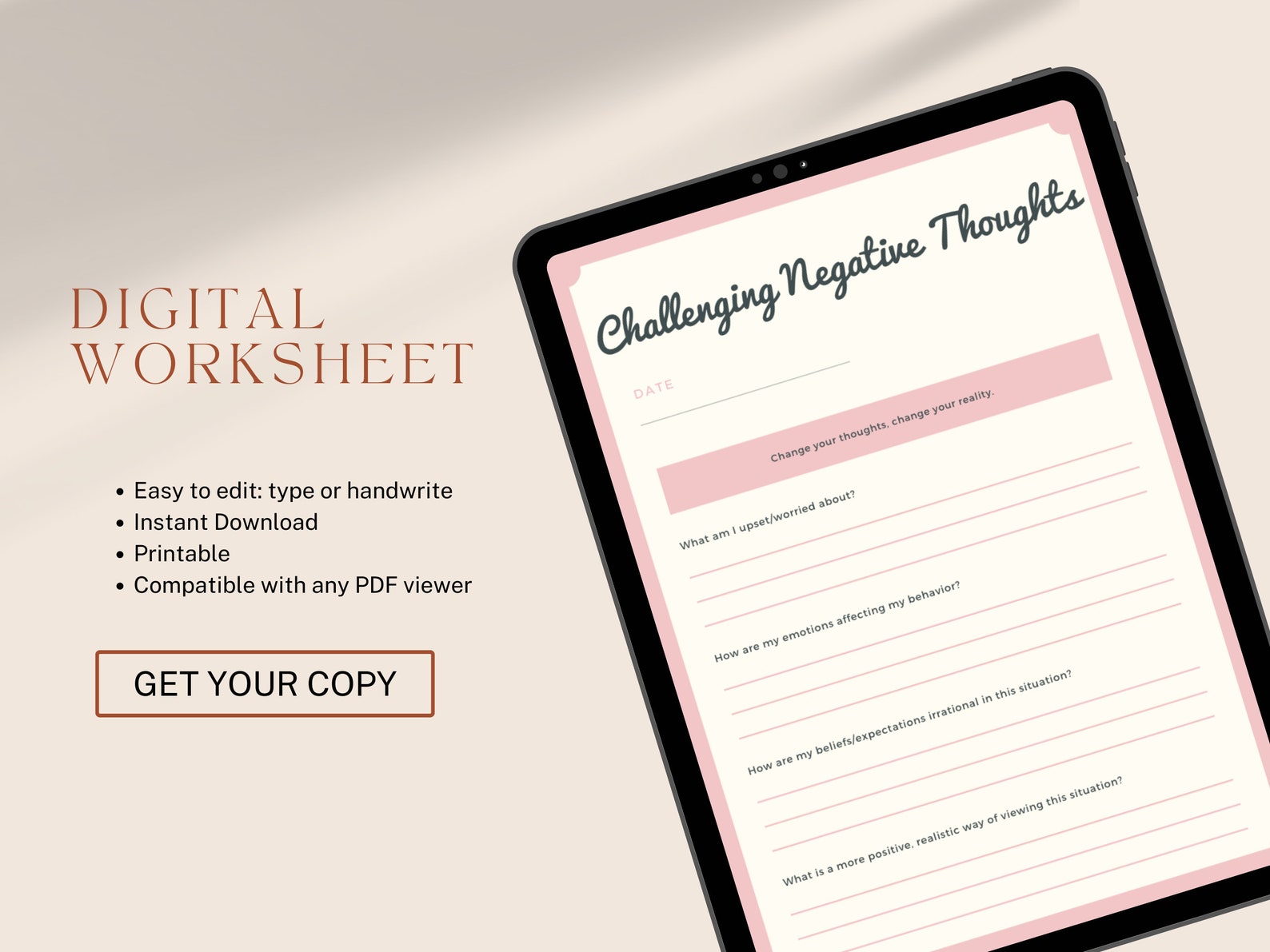 Mental Health Journal Digital, Therapy, Workbook, Printable, Goodnotes ...