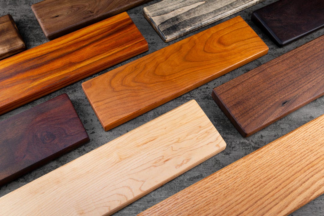 Wooden Wrist Rest for Custom Keyboards - Real Hardwood Ergonomic Palm ...