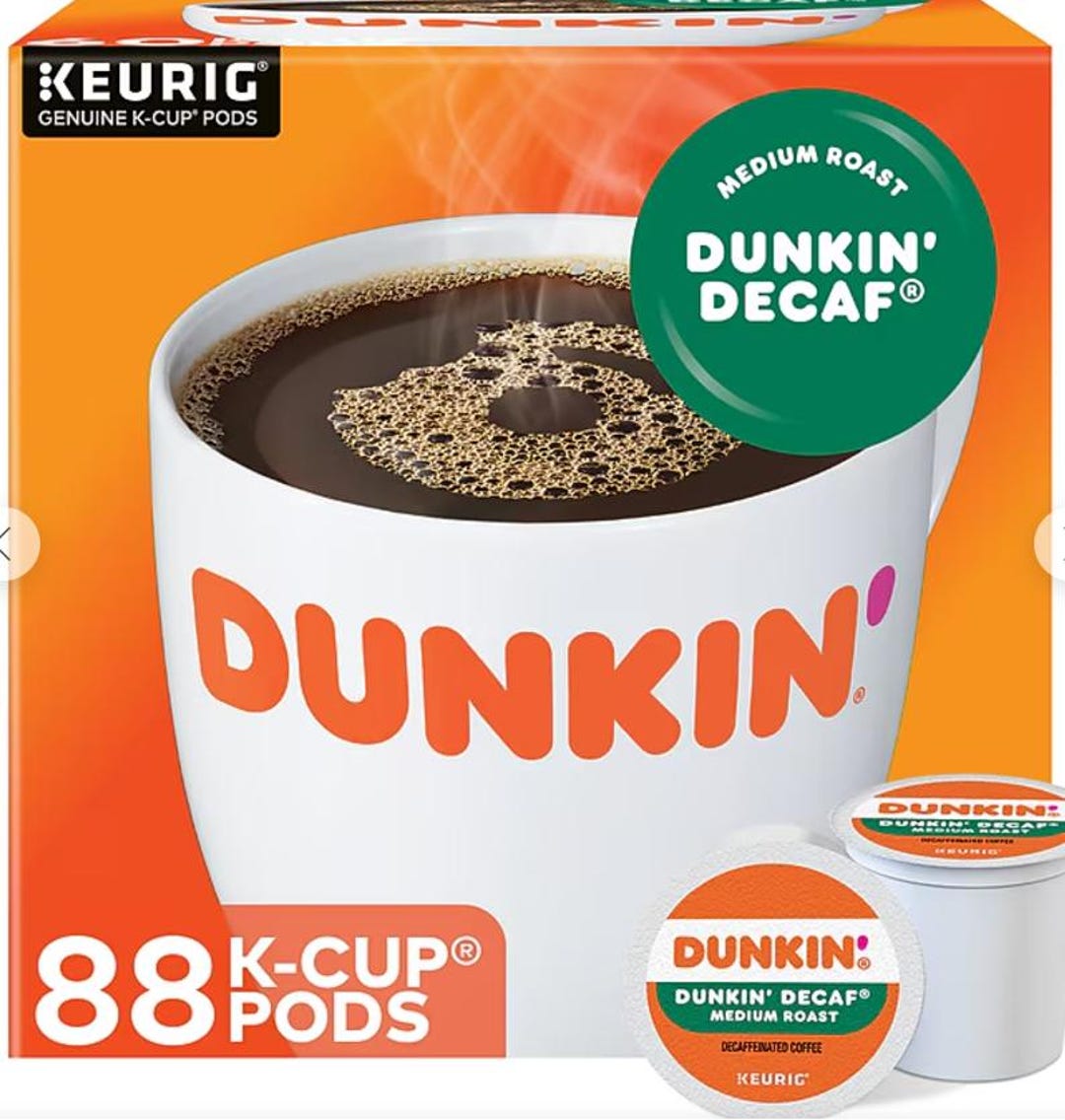 Dunkin' Decaf Coffee Keurig K-cup Pods, Medium Roast, 88 Count/carton ...