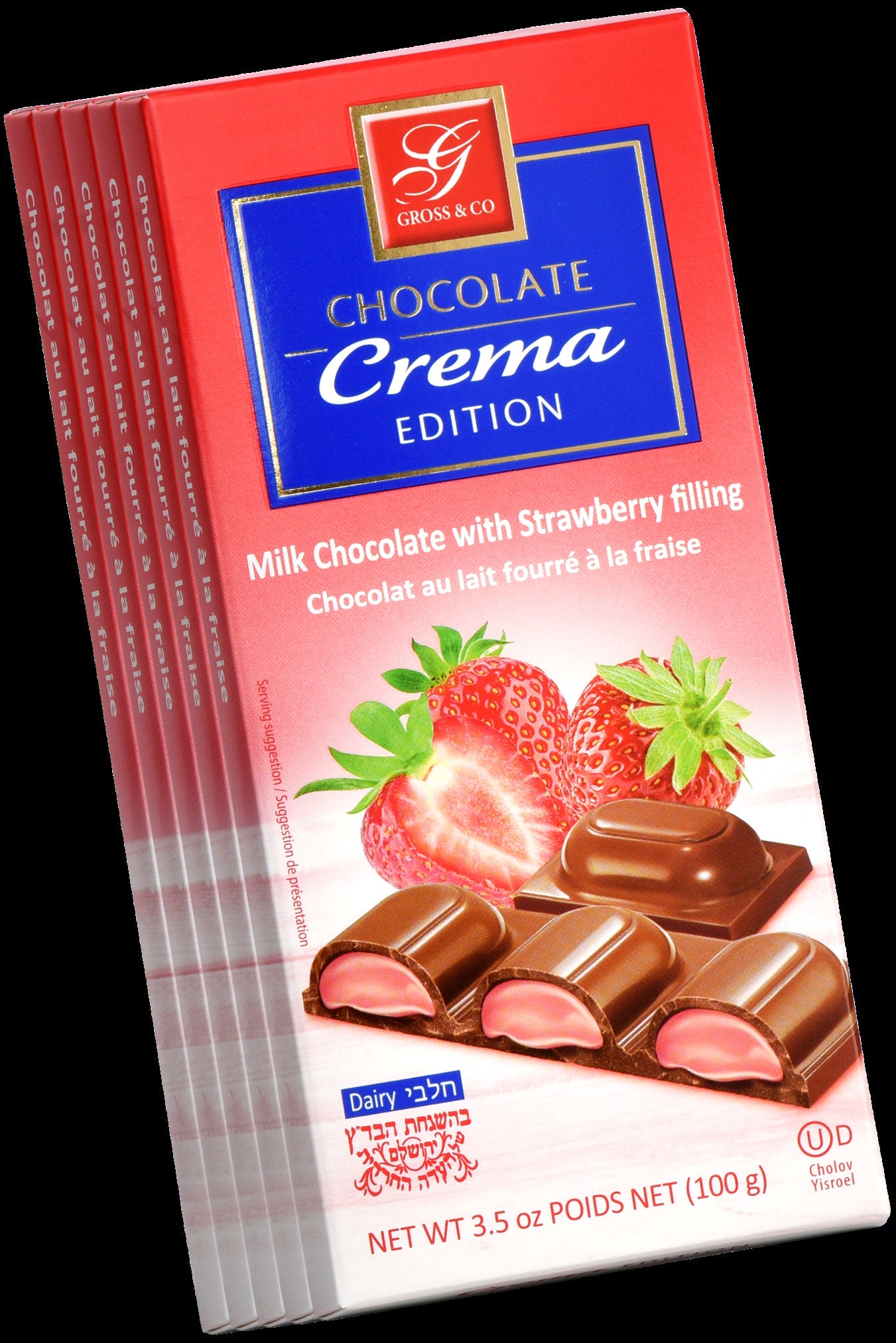 Crema Edition Dairy Chocolate Bar With Strawberry Filling - Etsy