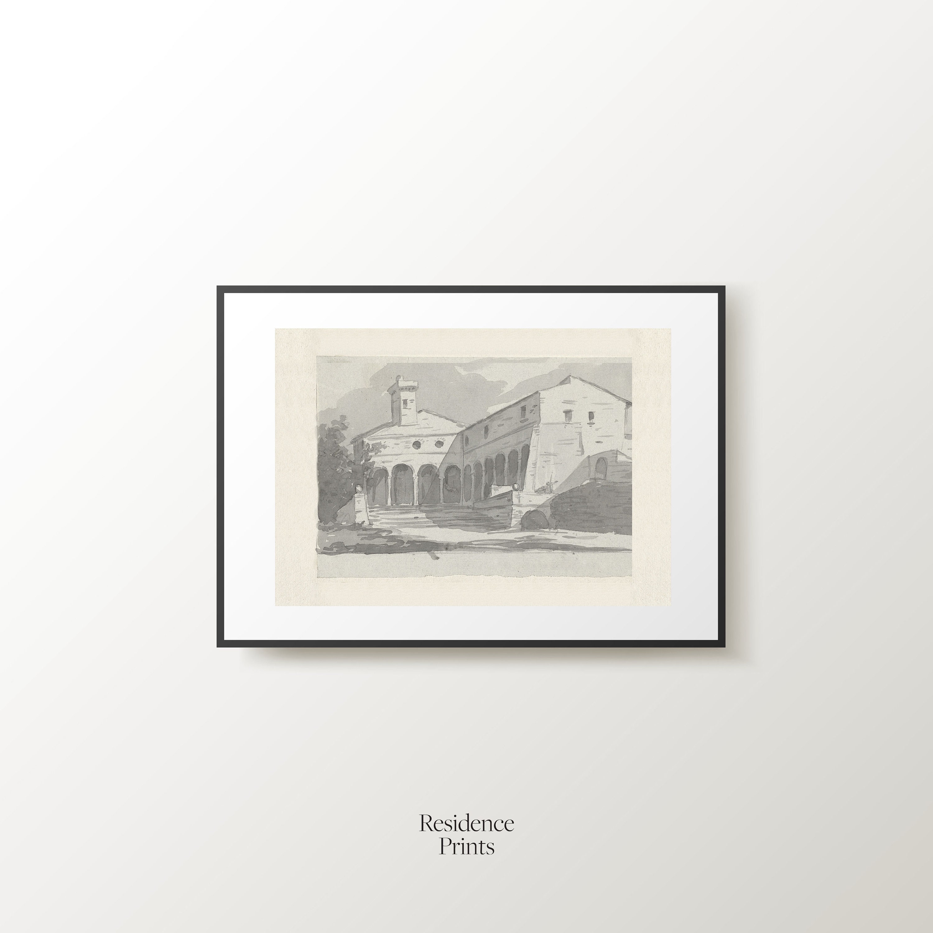 Neutral Country Church Architecture Print | Antique Digital PRINTABLE ...