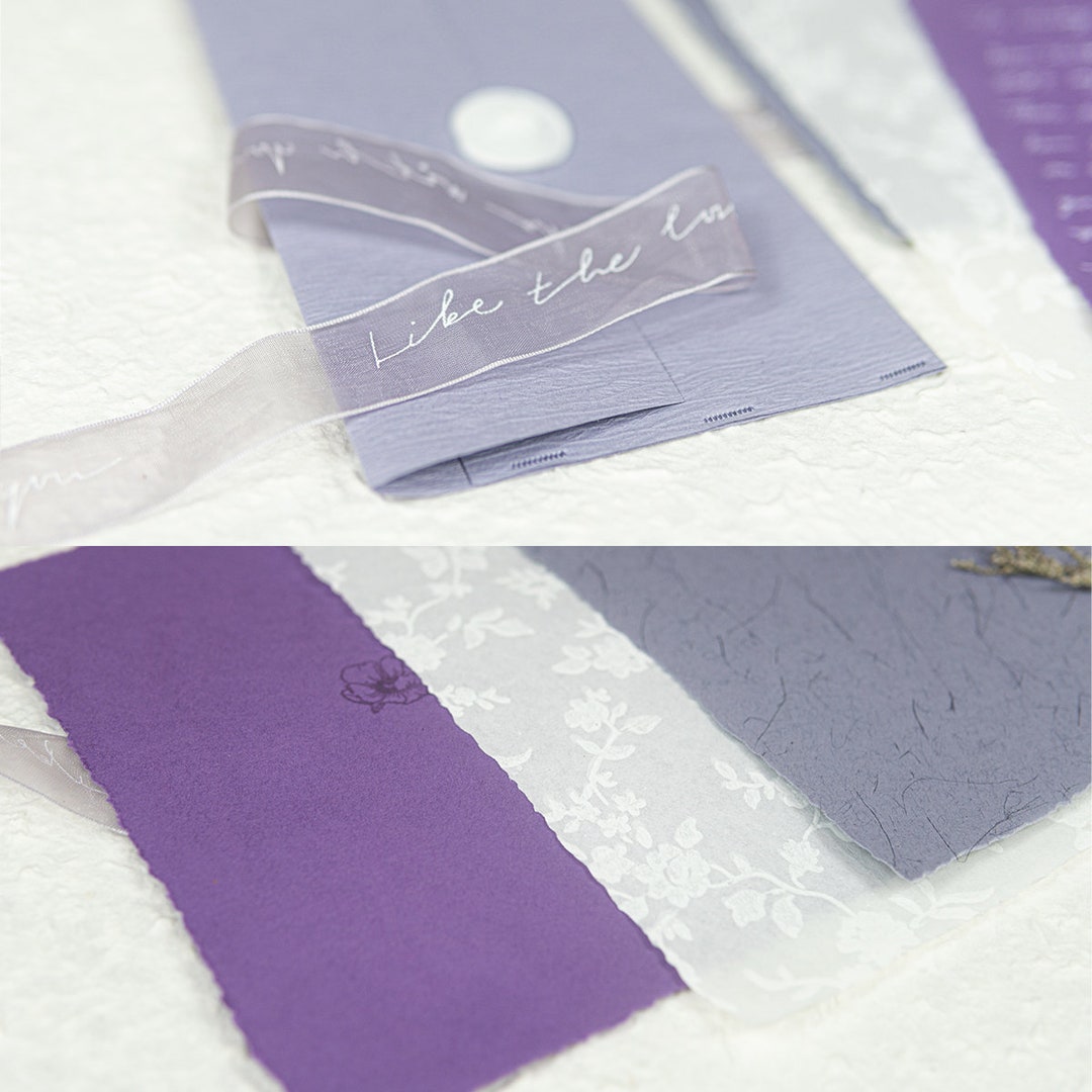 Light Purple Envelope and Stationery Set With a Romantic Wedding Vow ...