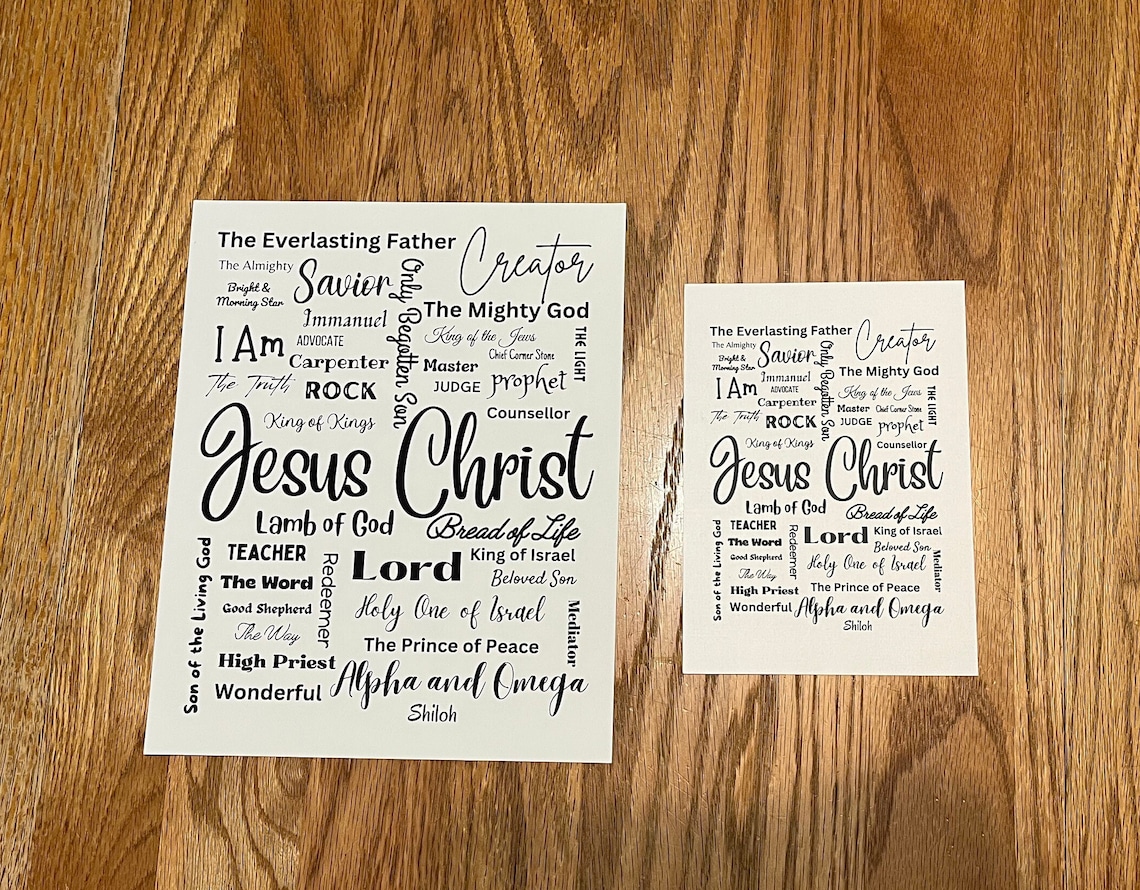 Names of Jesus Christ Christian Art Easter Gift Titles of - Etsy