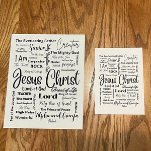 Names of Jesus Christ, Christian Art, Easter Gift, Titles of Our Savior ...
