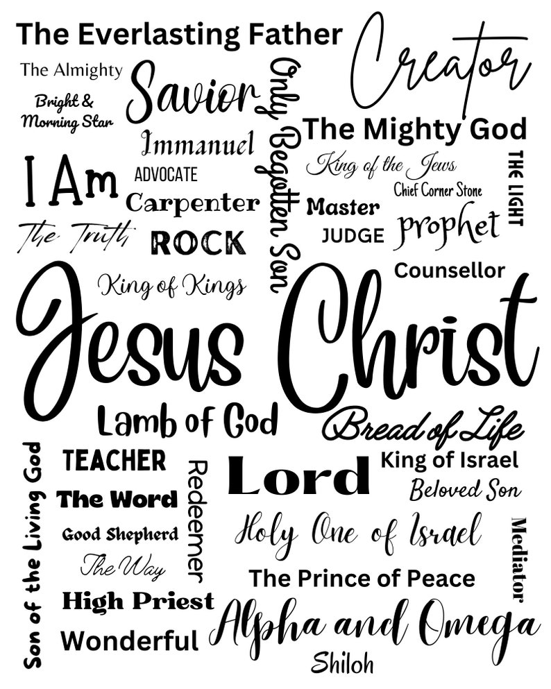 Names of Jesus Christ Christian Art Easter Gift Titles of - Etsy
