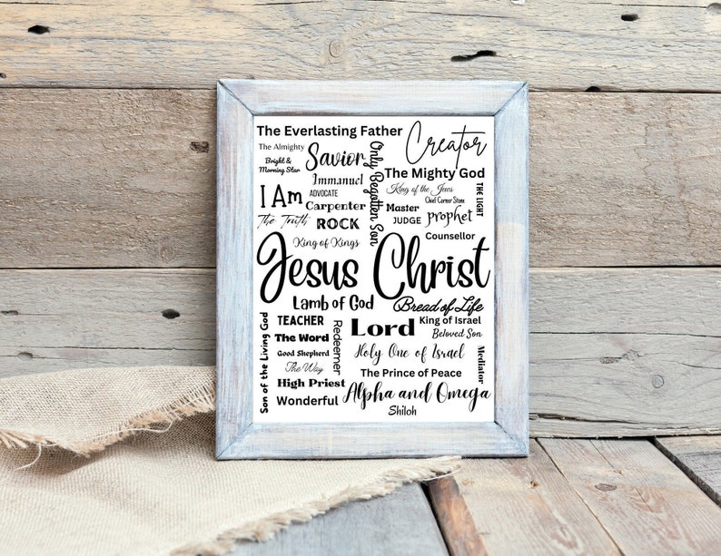 Names of Jesus Christ Christian Art Easter Gift Titles of - Etsy