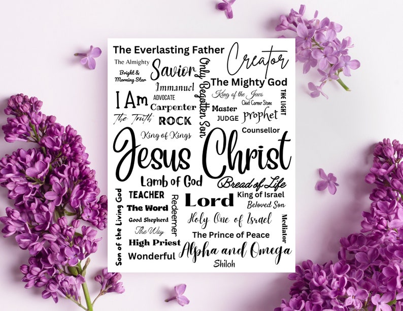 Names of Jesus Christ Christian Art Easter Gift Titles of - Etsy