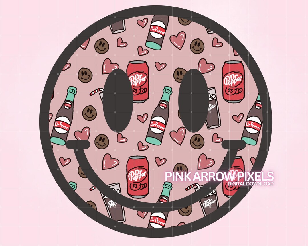 Dr Pepper Smiley Smiley Soda Drink PNG PDF Digital Download - Etsy Canada