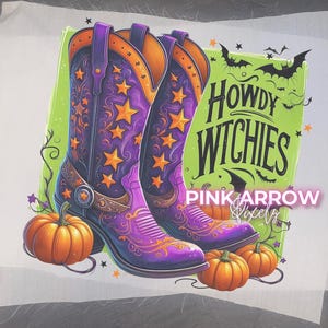 Howdy Witches PNG L Cowgirl Halloween I Western Halloween Digital ...
