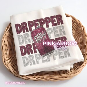 Dr Pepper Stacked PNG | Faux Sequin & Glitter Sublimation Design | Dr Pepper Digital Download ...