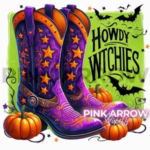 Howdy Witches PNG L Cowgirl Halloween I Western Halloween Digital ...