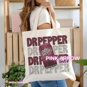 Dr Pepper Stacked PNG | Faux Sequin & Glitter Sublimation Design | Dr Pepper Digital Download ...