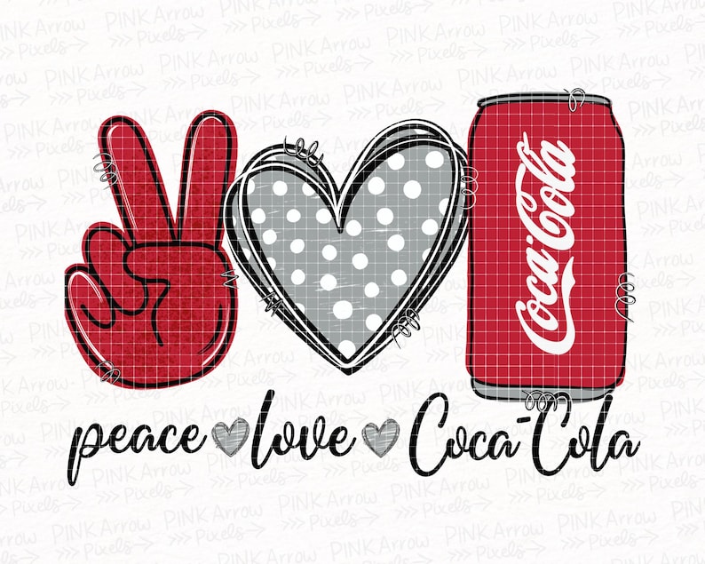 Peace Love Cola PNG • Retro Soda Can Doodle • Digital Download - Etsy