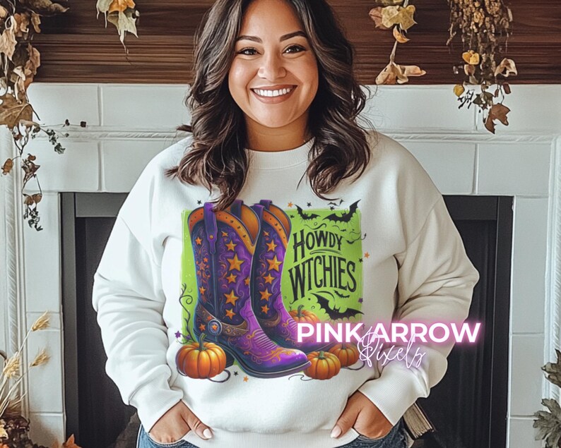 Howdy Witches PNG L Cowgirl Halloween I Western Halloween Digital ...